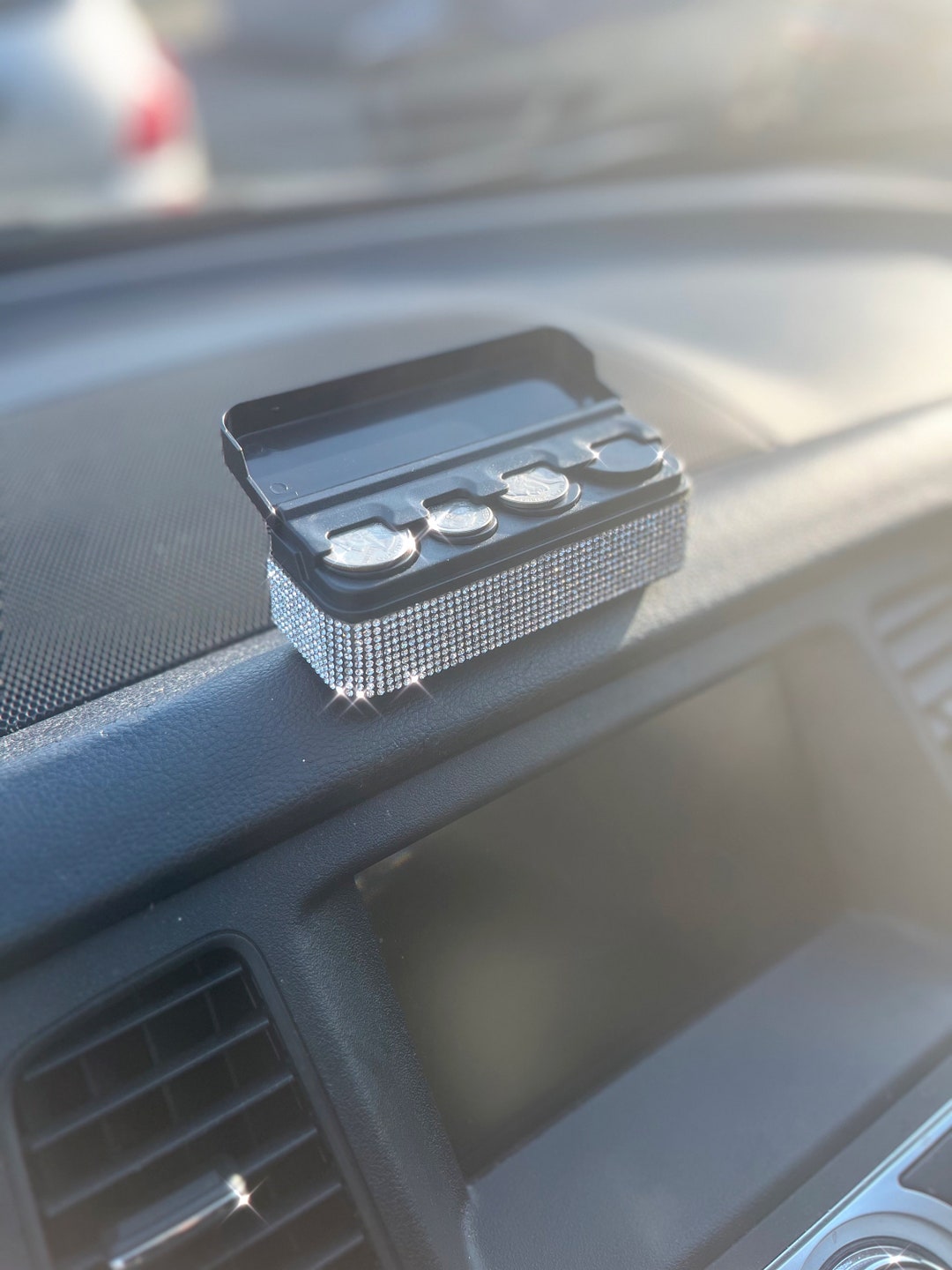 Bling Coin Holder Car Accessories Car Decor Coin Storage Coin Organizer ...