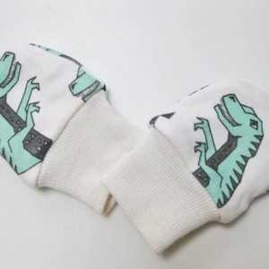 Organic Cotton Newborn Scratch Mitts, Reversible Mittens, Shower Gift ...