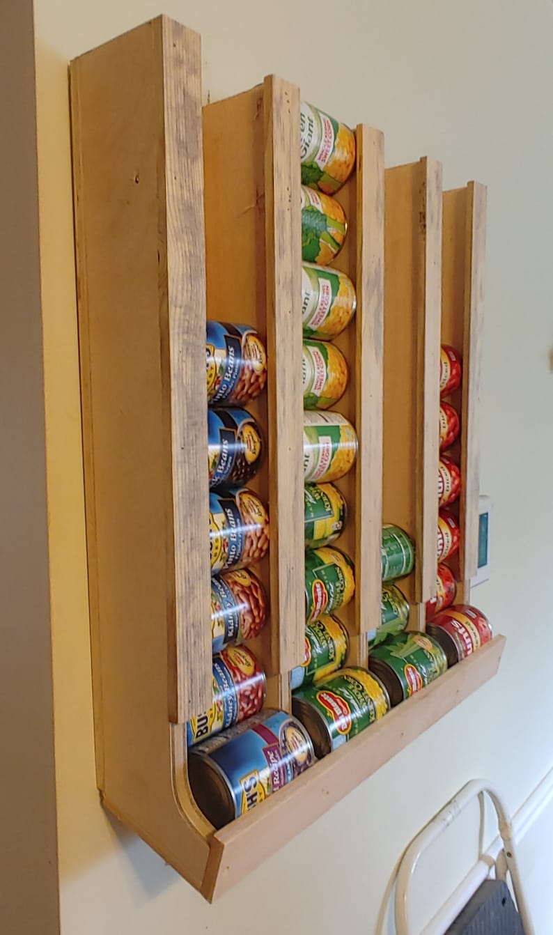 4 Row 36 Can Food Wall Storage Rack - Etsy