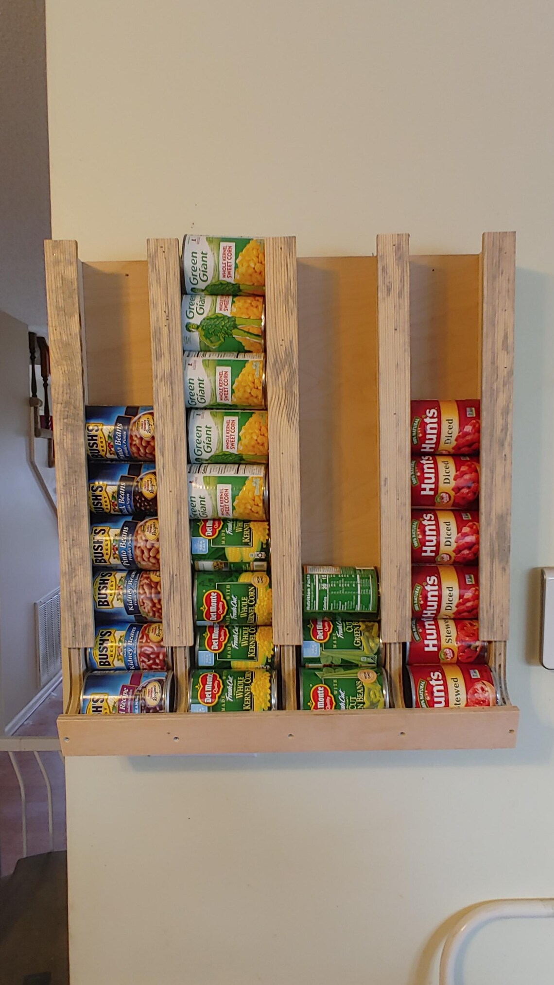 4 Row 36 Can Food Wall Storage Rack - Etsy