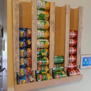 4 Row 36 Can Food Wall Storage Rack - Etsy