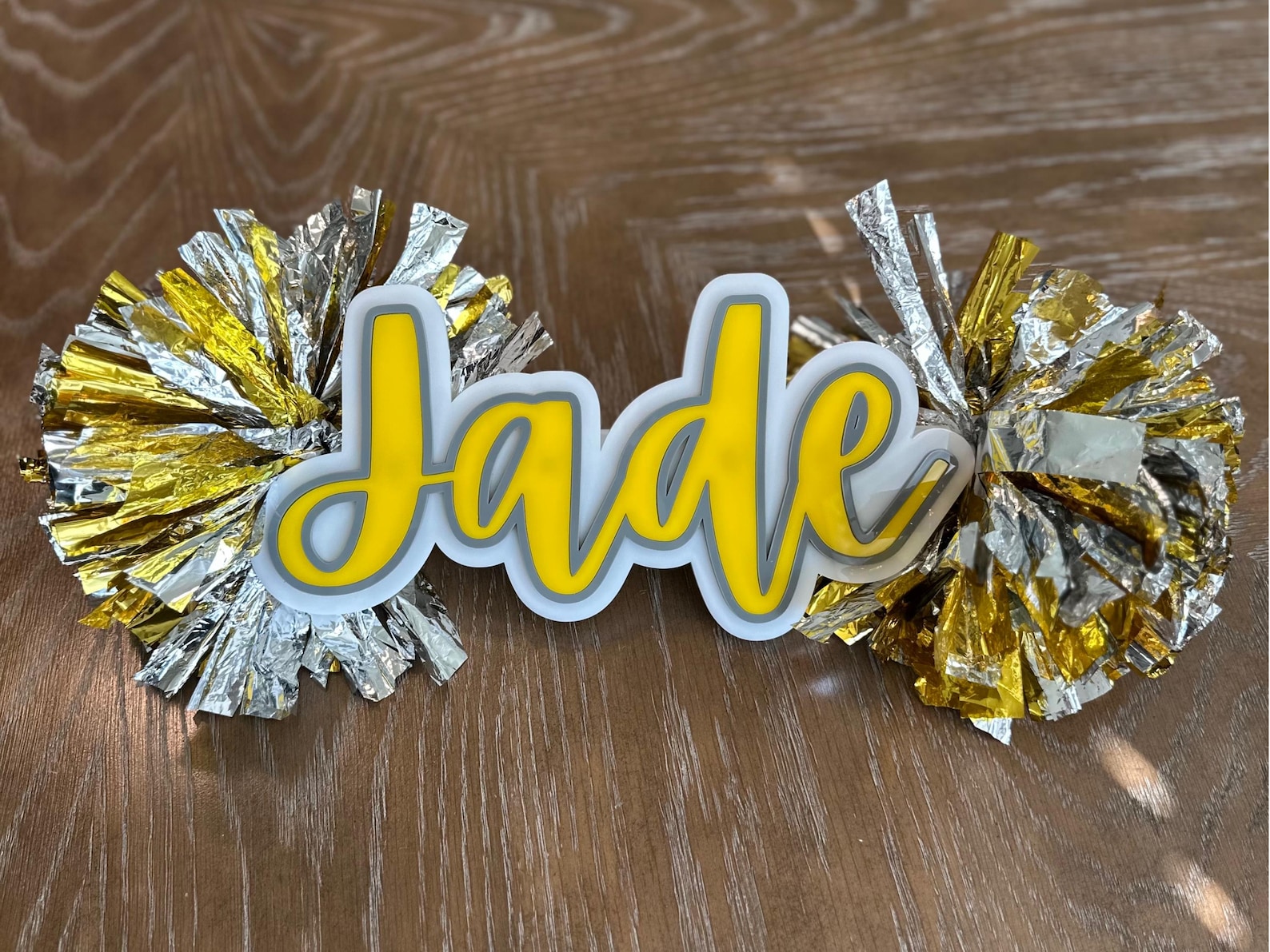Custom Acrylic Cheer Sign With Pom Poms: Personalized Spirit Stick - Etsy