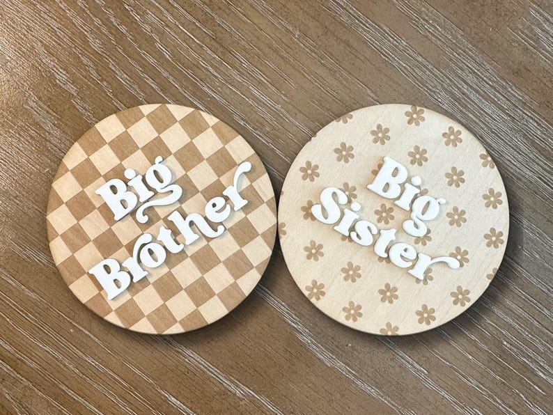 Big Brother/sister Announcement Sign: Wood & Acrylic Sibling Photo Prop ...