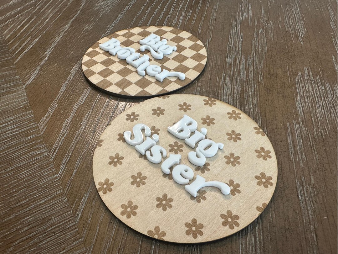 Big Brother/sister Announcement Sign: Wood & Acrylic Sibling Photo Prop ...