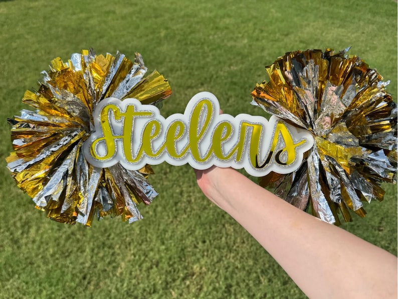 Custom Acrylic Cheer Sign With Pom Poms: Personalized Spirit Stick - Etsy