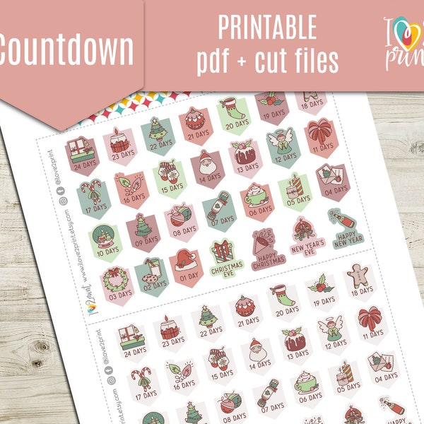 Christmas Countdown Stickers - Etsy