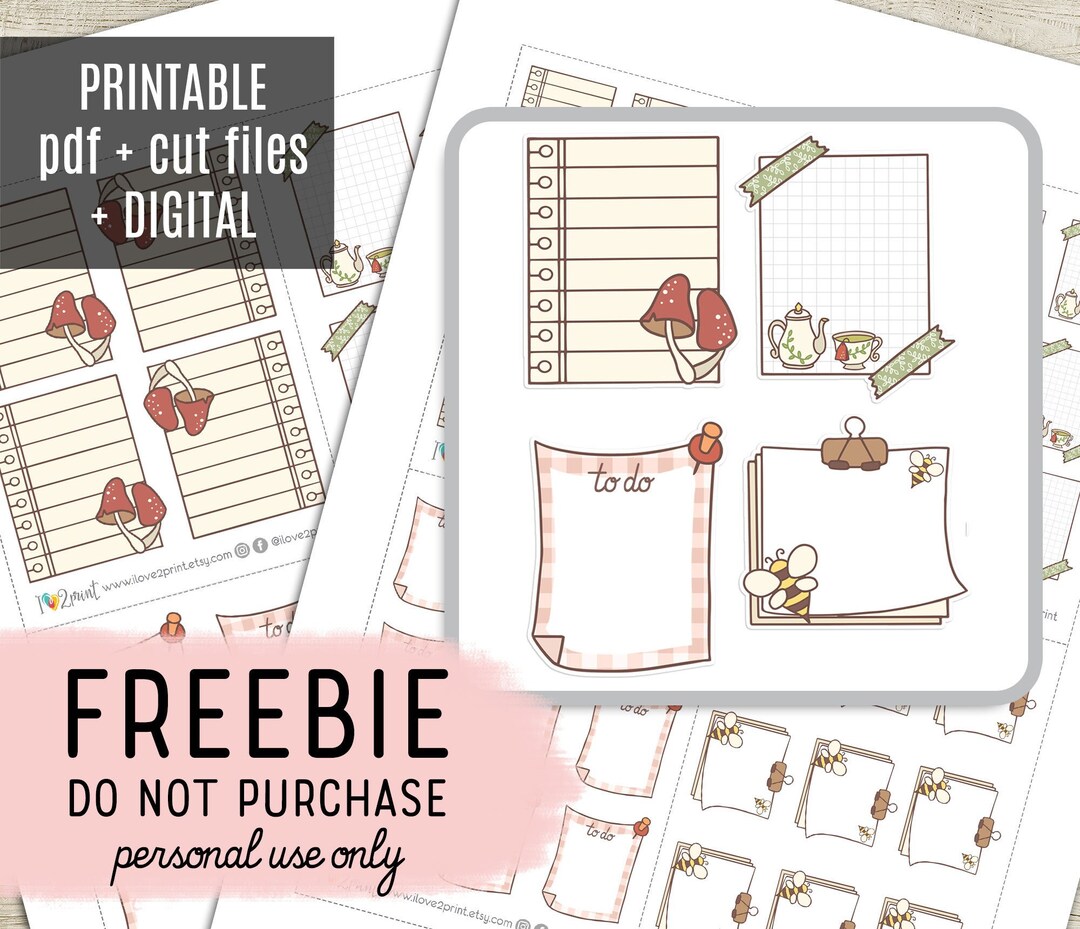 Buy FREE Fall Notes Printable Planner Stickers, Freebie Autumn Boxes ...