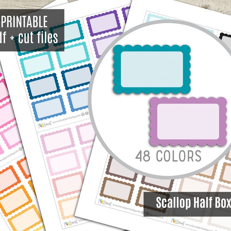 Scalloped Labels - Etsy