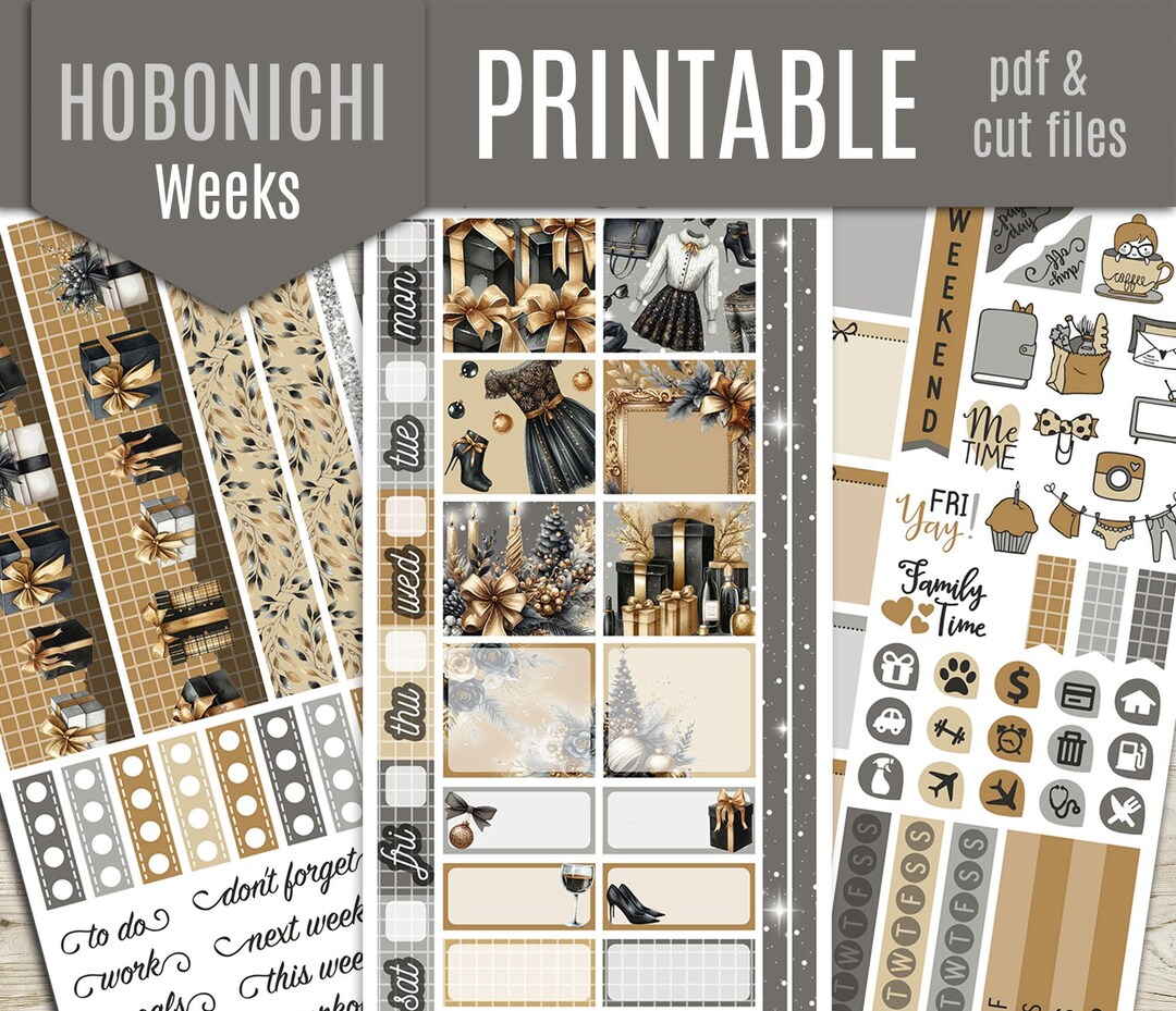 Party Night Hobonichi Weeks Printable Planner Stickers Holidays Hobo ...