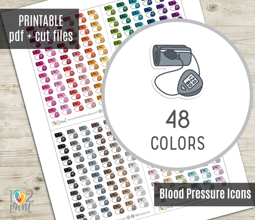 Blood Pressure Little Icon Planner Stickers, Hypertension Tiny Icon ...