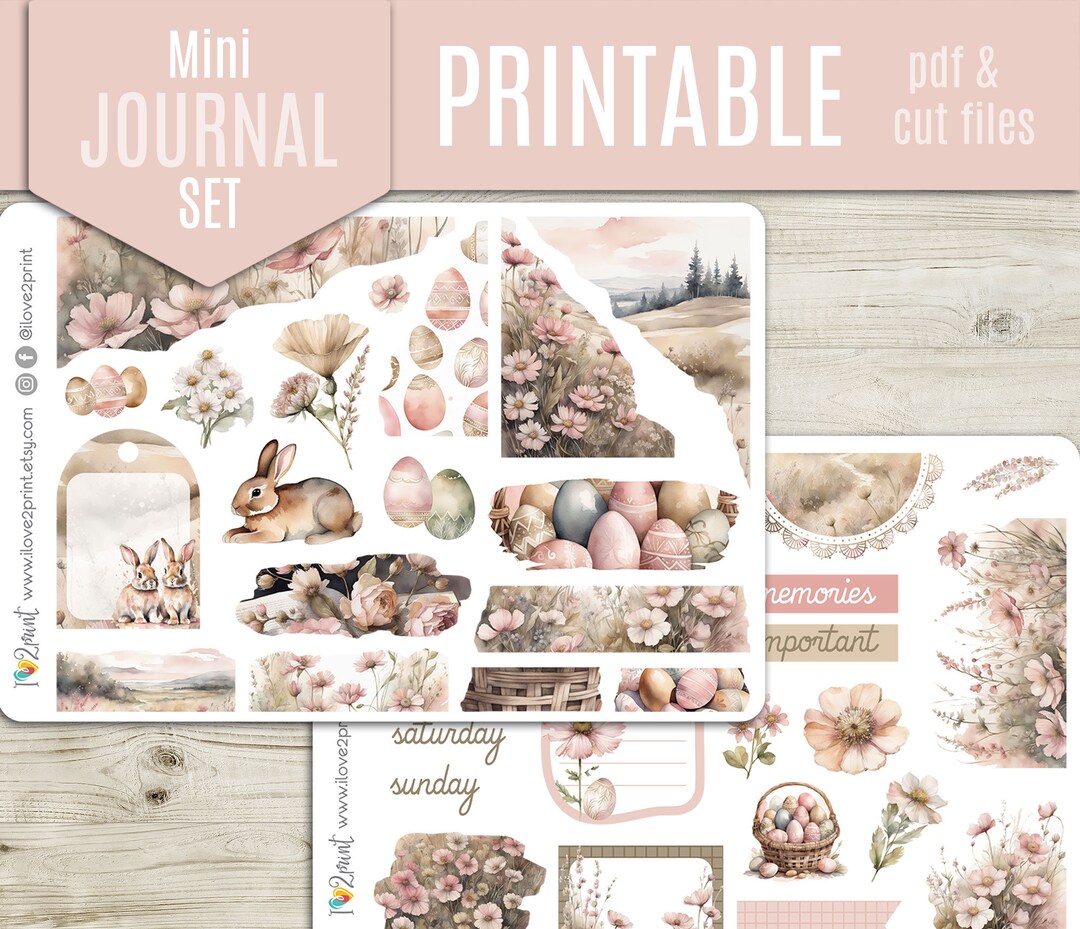 Easter Time Watercolor Journalling Planner Stickers, Sticker Kit ...