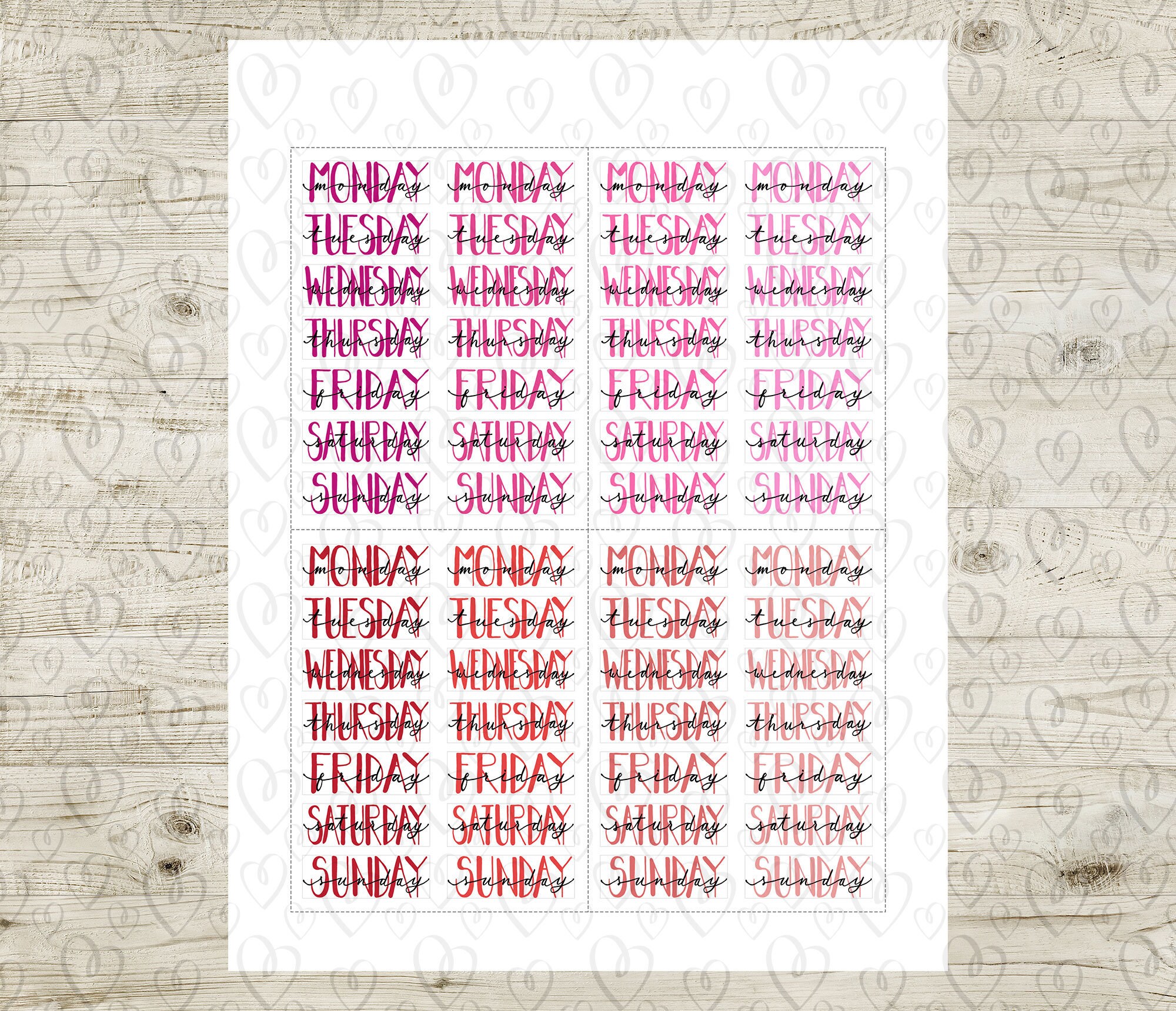 Week Headers Hand-lettered Planner Stickers BRIGHT Week - Etsy Australia