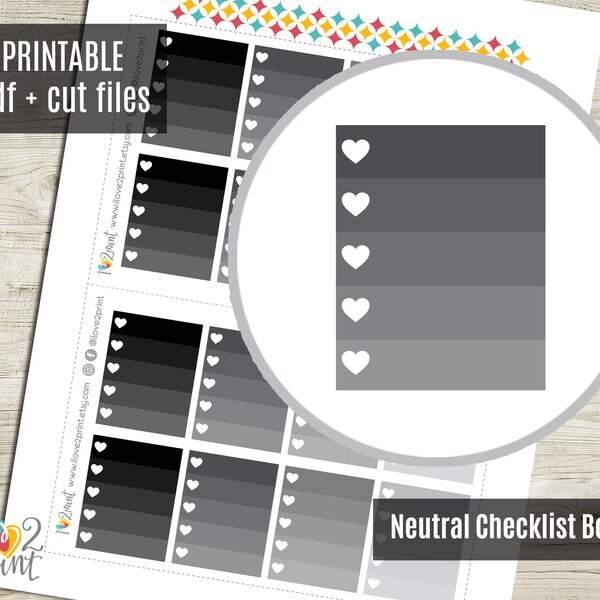 Printable Vertical Checklist Stickers - Etsy