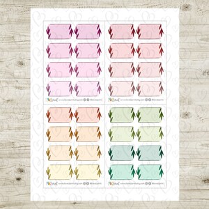 Leaves Half Box Planner Stickers, Half Box Printable Stickers, Washi ...