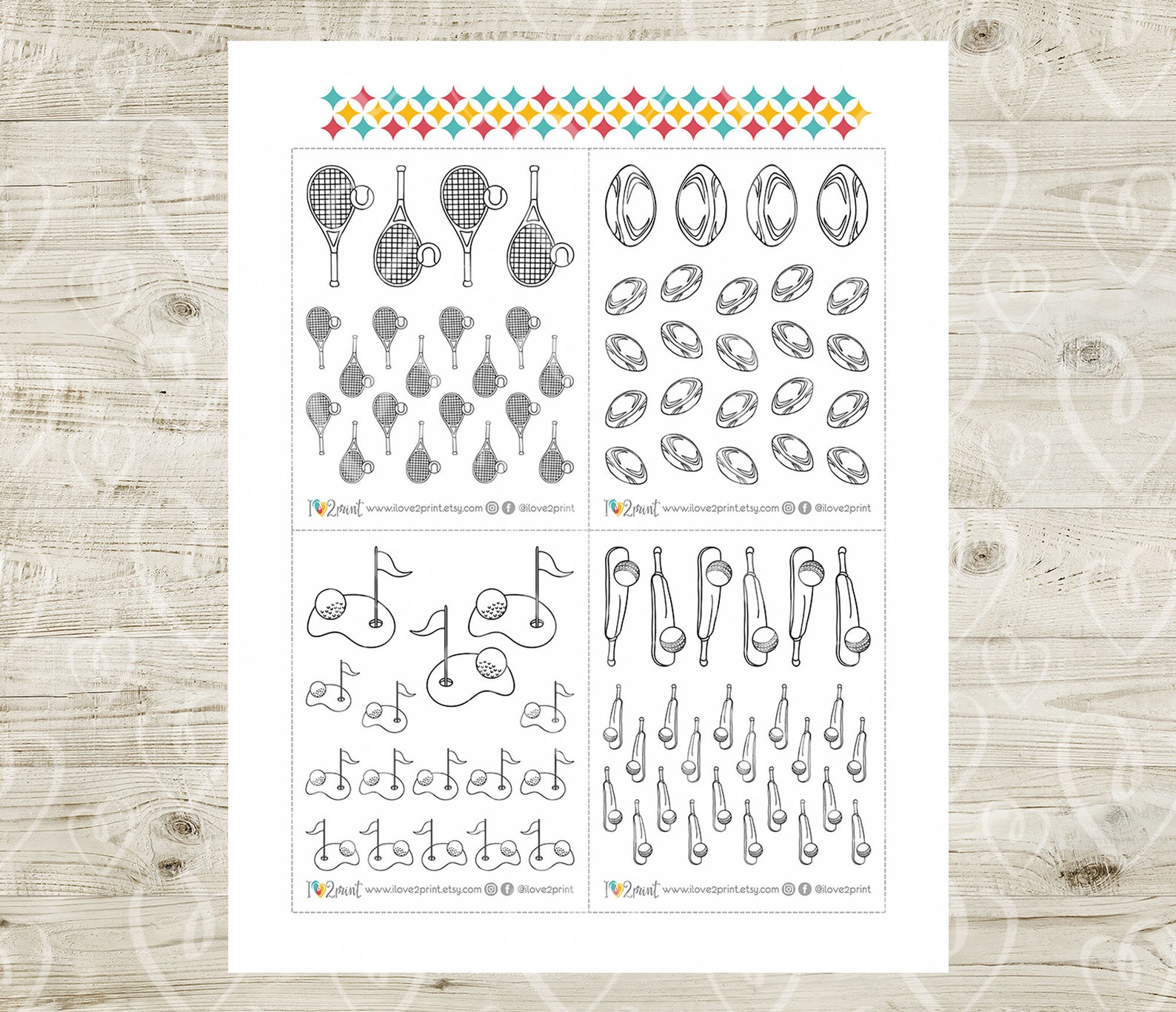 Planner Girl Sports Set III Planner Stickers Printable - Etsy