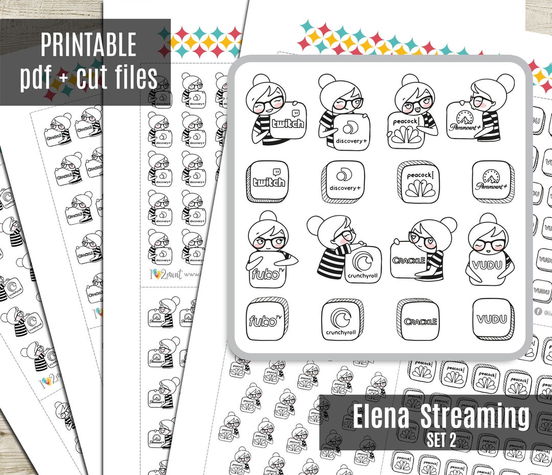 Elena Planner Girl Streaming Service Set 2 TV Show Planner Stickers ...