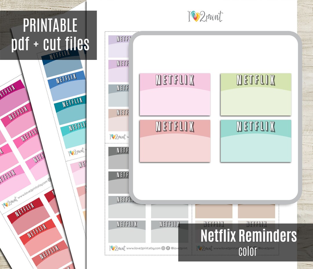 Netflix Reminders Planner Stickers, Netflix Binge Printable Stickers ...
