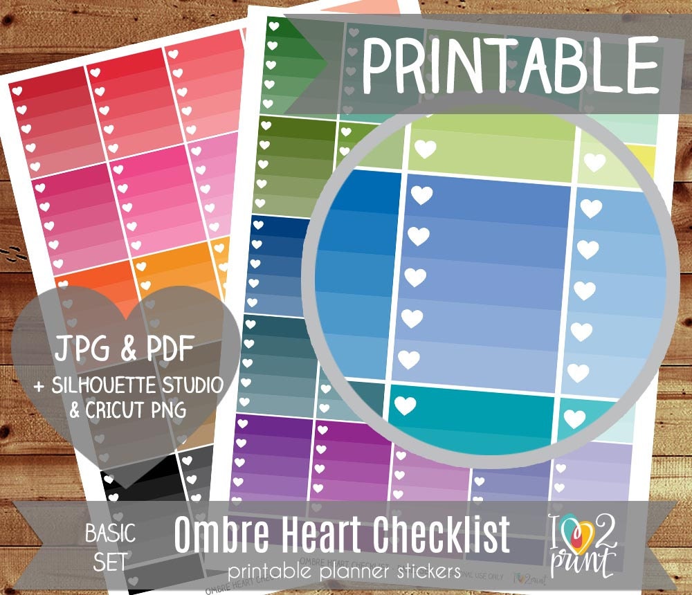 Stickers, Labels & Tags fits Erin Condren or HP Heart Checklist Planner ...