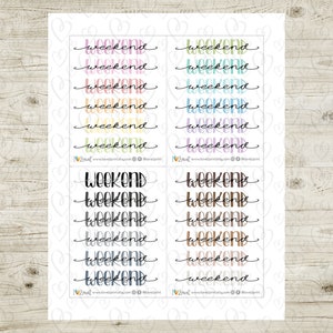 Hand Lettered Weekend Banner Printable Stickers, Erin Condren Planner ...