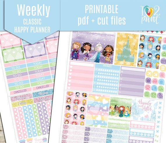 Fairytale Princess Weekly Printable Planner Stickers Happy - Etsy