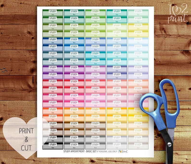 Study Reminders Printable Planner Stickers Erin Condren - Etsy