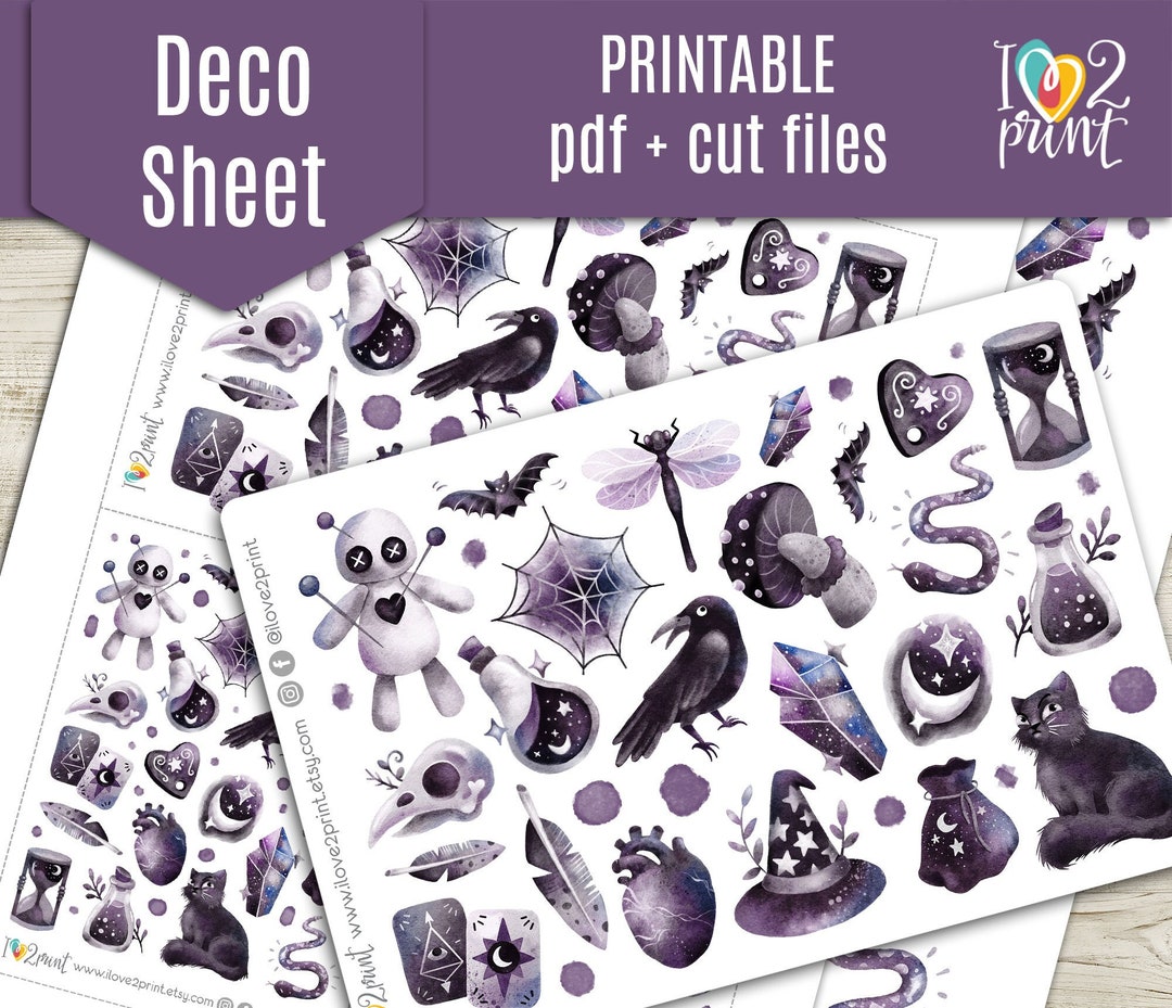 Gothic Life Deco Planner Stickers, Goth Witch Halloween Decorative ...