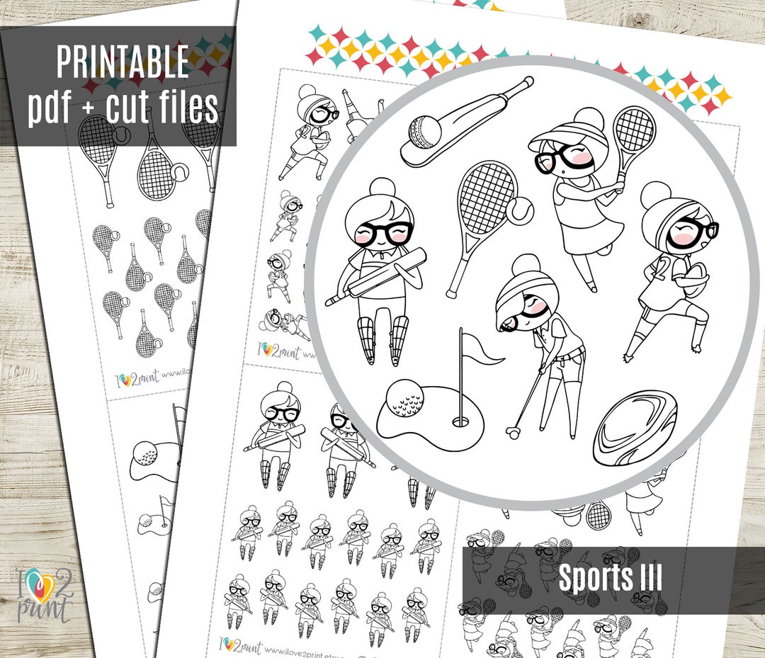 Planner Girl Sports Set III Planner Stickers Printable - Etsy