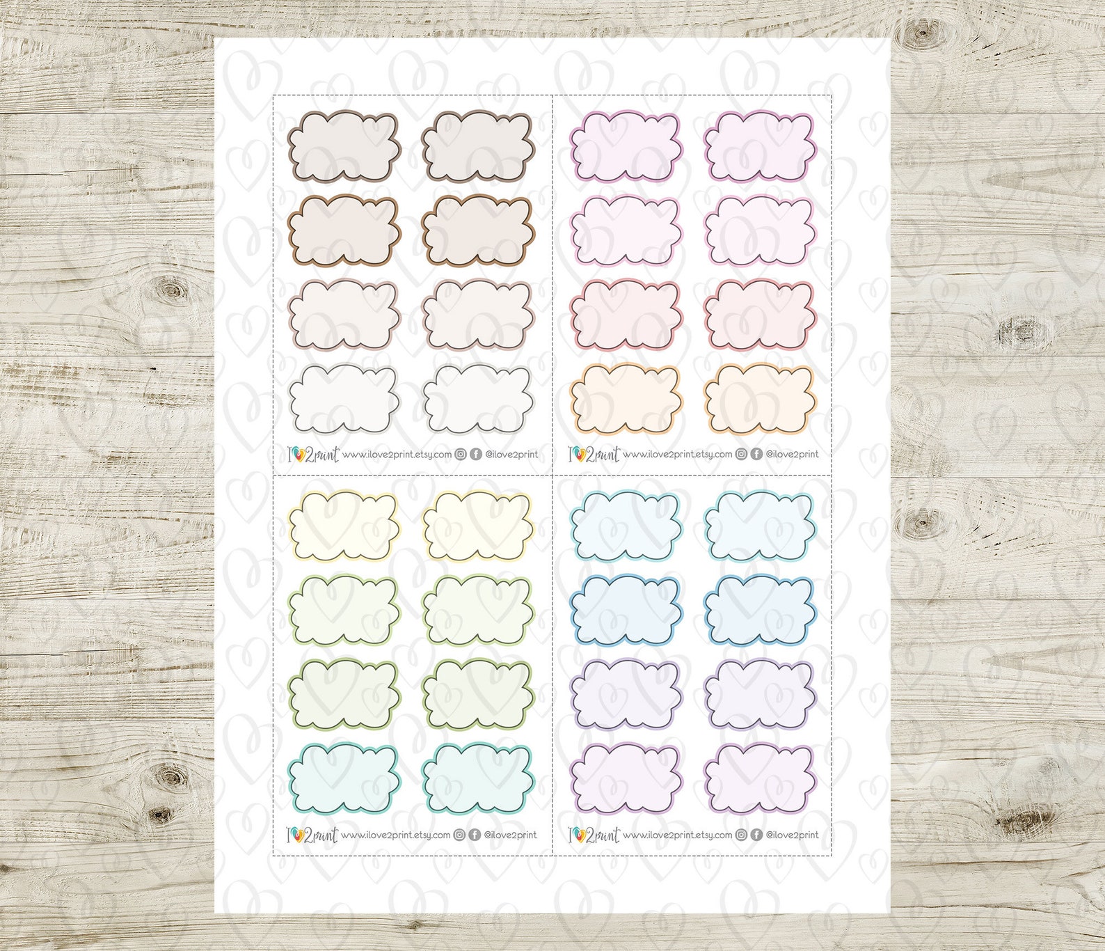 Speech Bubble Half Box Planner Stickers, Half Box Printable Stickers ...