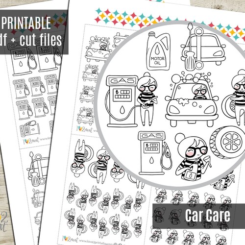 Planner Girl Car Maintenance Planner Stickers Car Printable - Etsy