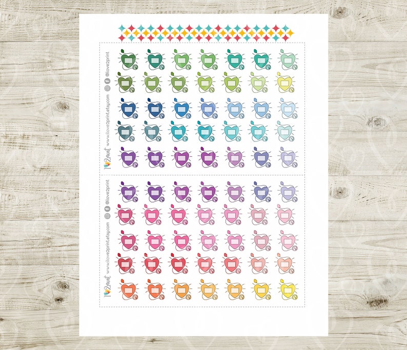 Blood Pressure Planner Stickers Bold Colors Blood Pressure - Etsy