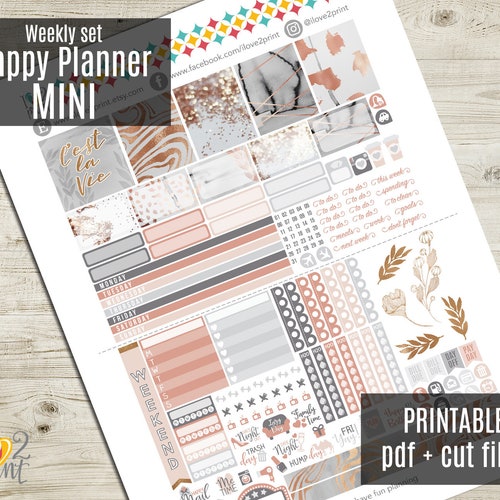 Mini Happy Planner Printable Stickers Botanical Mambi Mini - Etsy