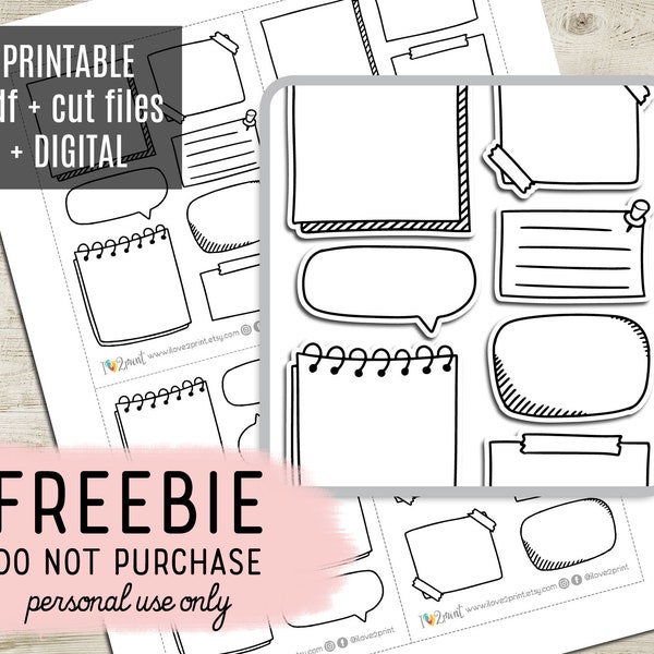 Printable Notes Stickers - Etsy