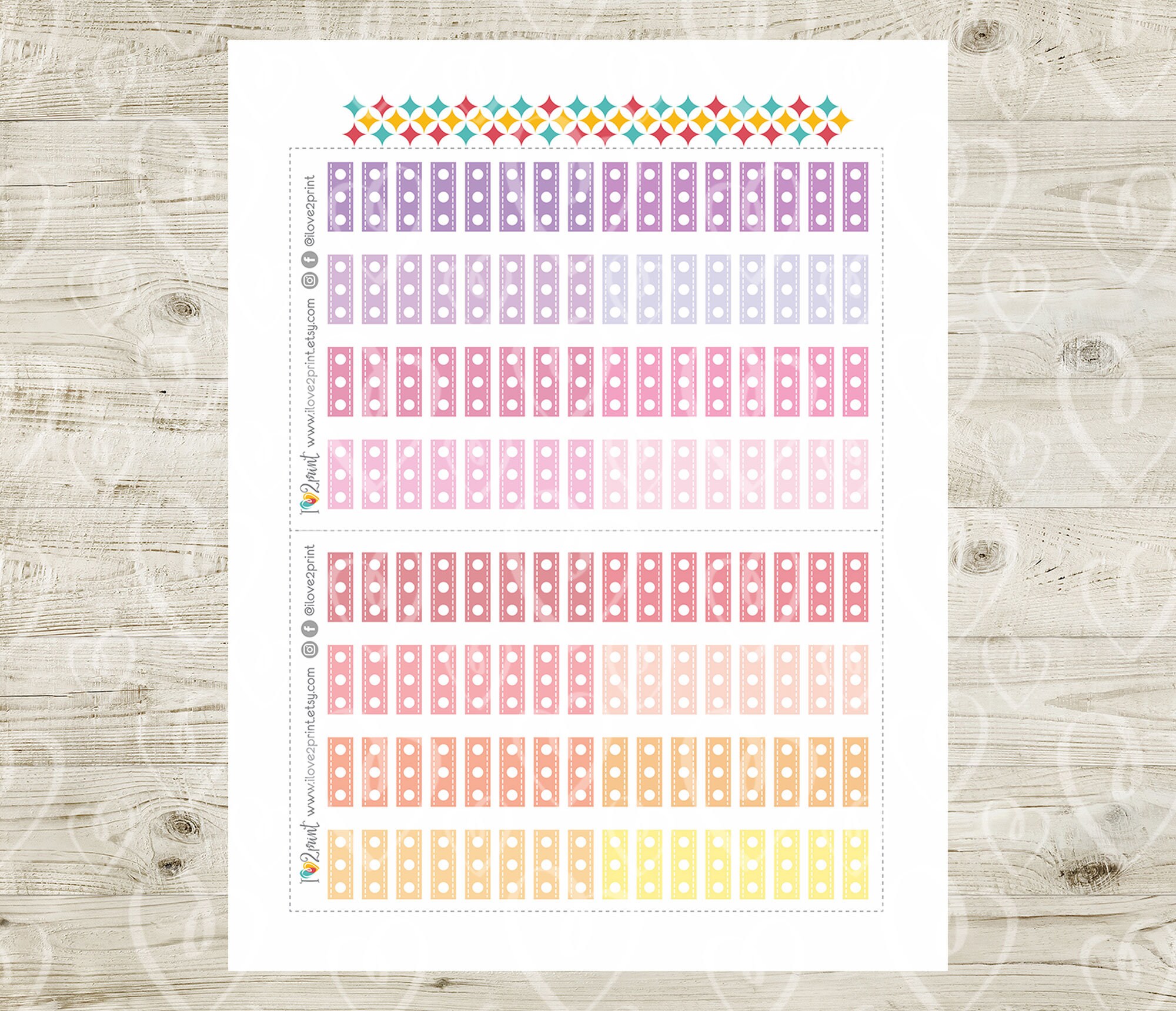 Half Pastel Checklist Stripes Planner Stickers Checklist - Etsy