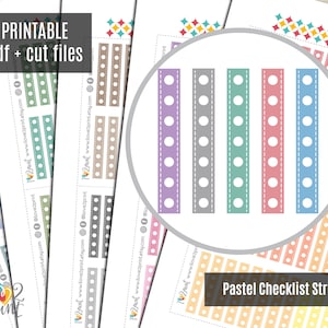 Pastel Checklist Stripes Planner Stickers Checklist Printable - Etsy