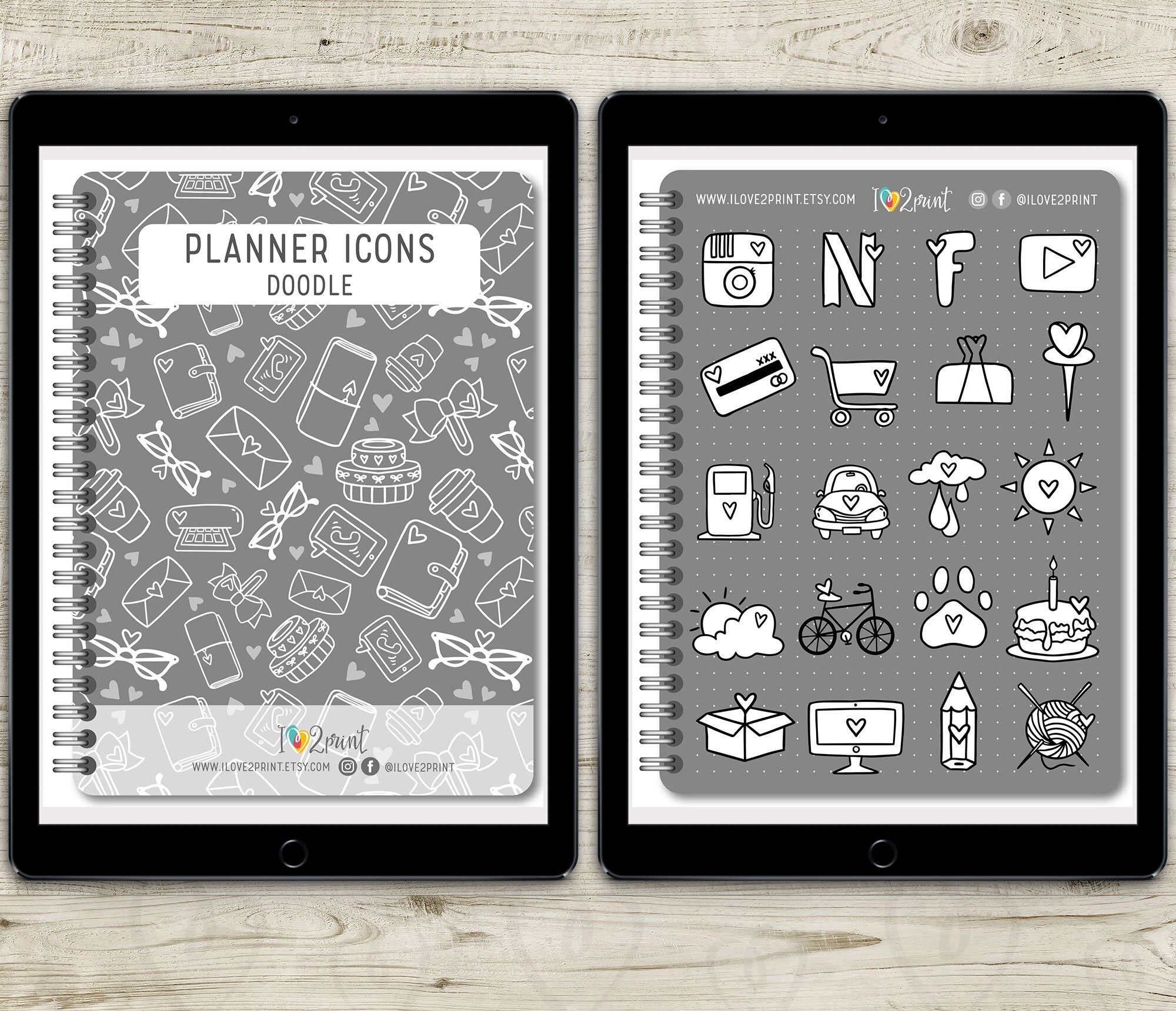 Planner Icons Goodnotes Sticker Book Cute Icons Digital - Etsy