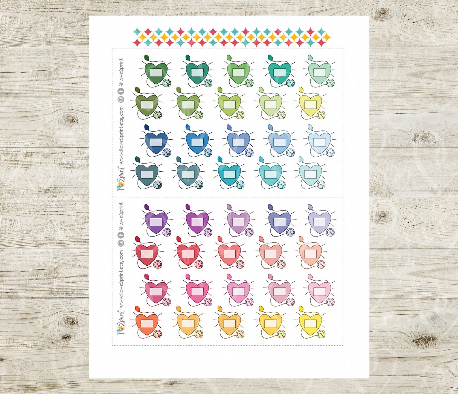 Blood Pressure Planner Stickers Bold Colors Blood Pressure - Etsy