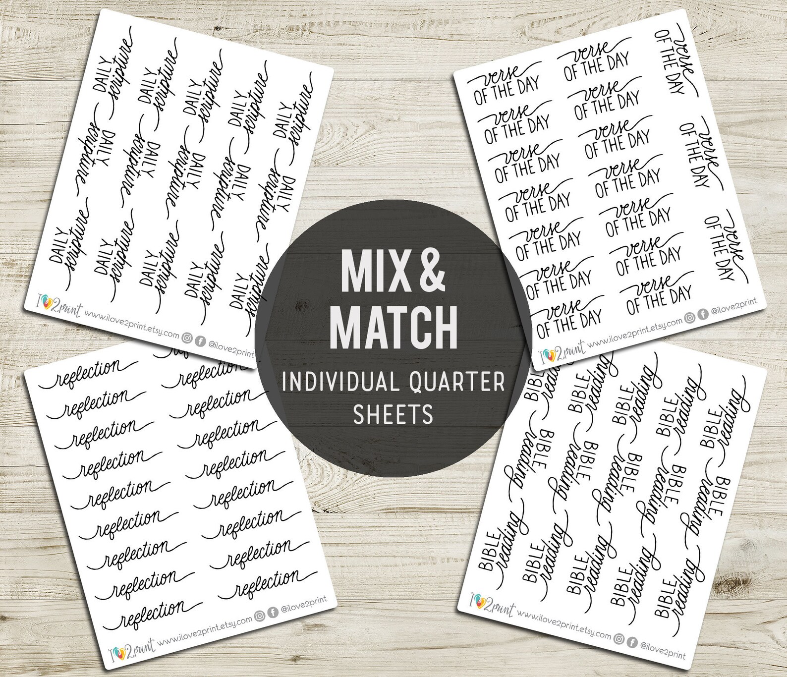 Handlettered Bible Reading Planner Stickers Reflection Script - Etsy