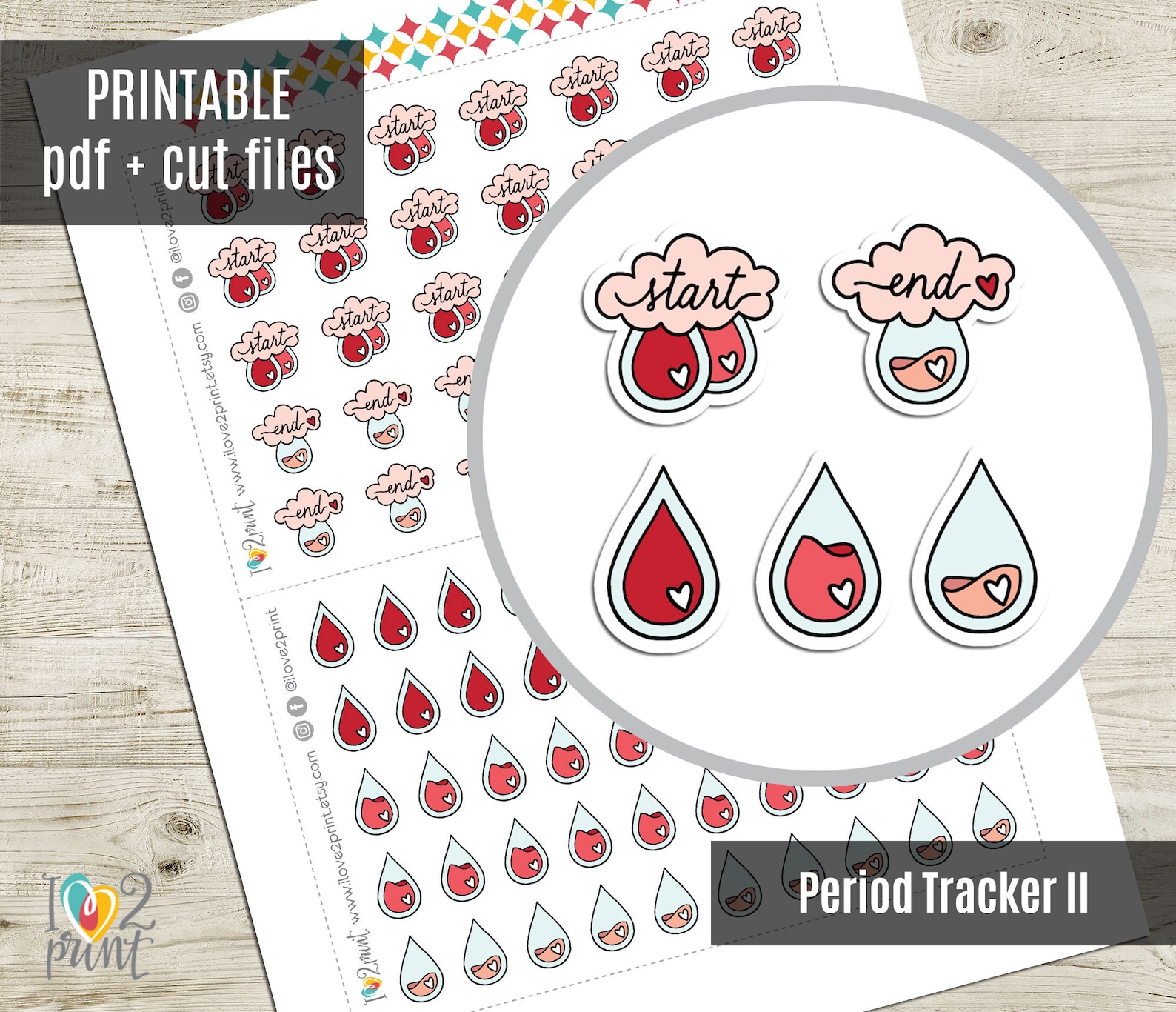 Period Tracker Planner Stickers Shark Week Hand-lettered / - Etsy