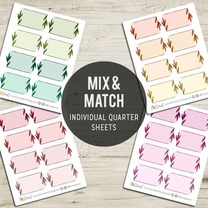 Leaves Half Box Planner Stickers, Half Box Printable Stickers, Washi ...