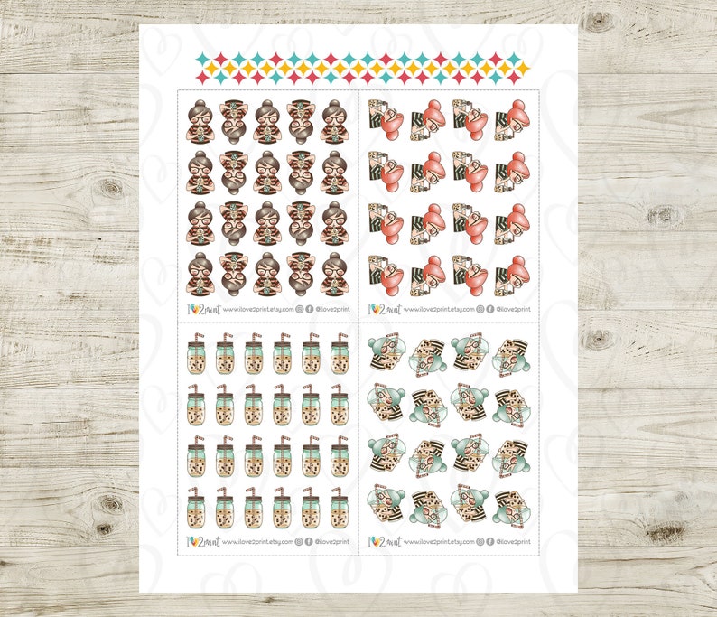 Elena Planner Girl Bubble Tea Color Boba Tea Elena Planner | Etsy