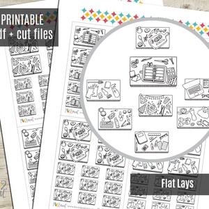 Planner Girl Flat Lays Planner Stickers Printable Stickers - Etsy