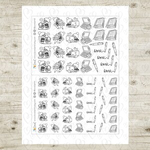 Elena Planner Girl Workaholic Printable Planner Stickers, Work Coloring ...