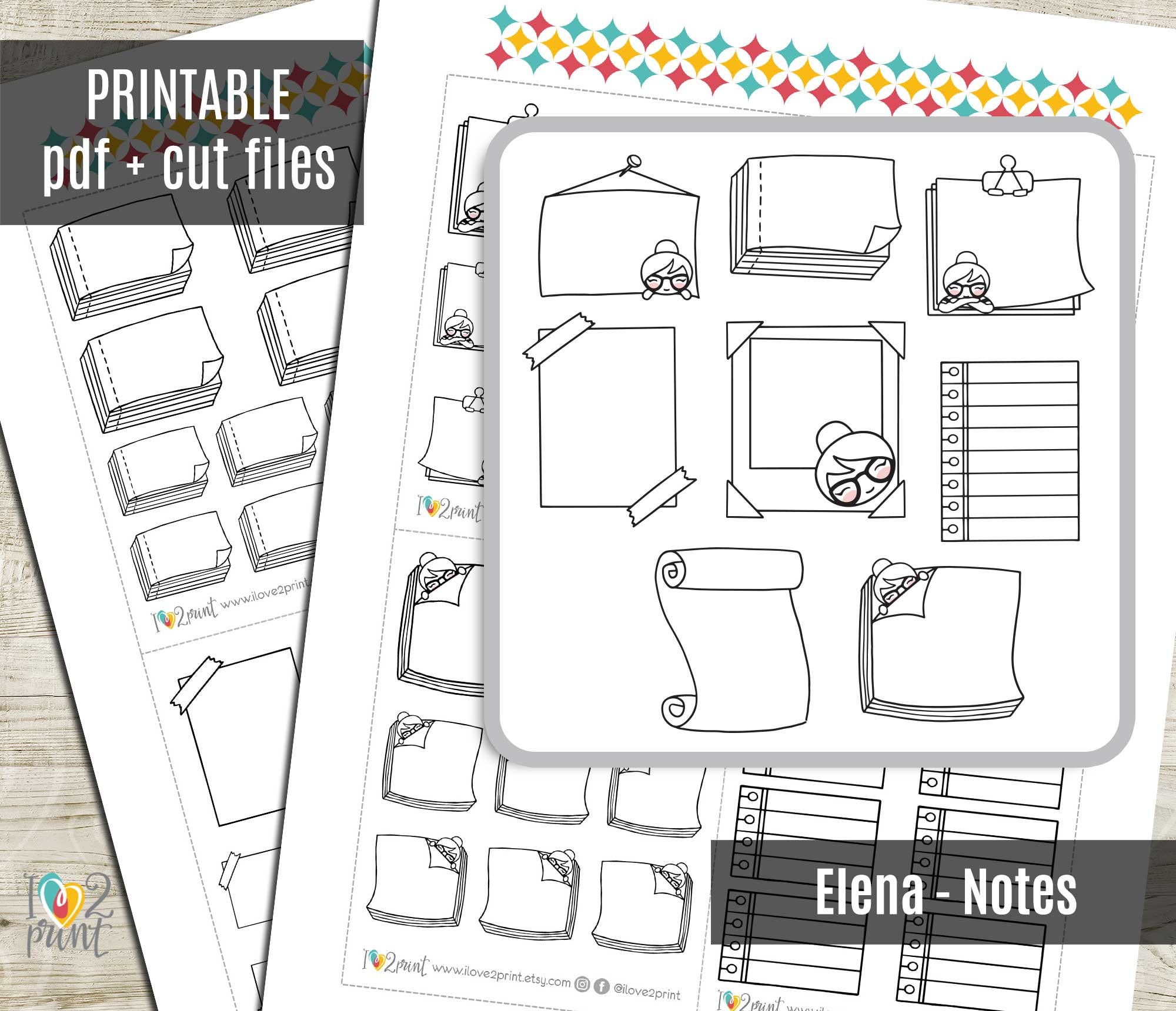 Elena Planner Girl Notes Note Page Planner Stickers - Etsy