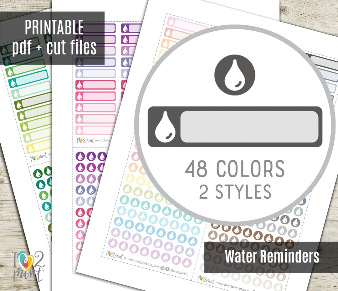 Water Bill Reminders Printable Planner Stickers, Pay Water Labels ...