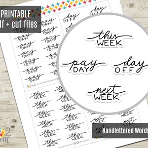 Handlettered Words I Planner Stickers Script Words Printable - Etsy