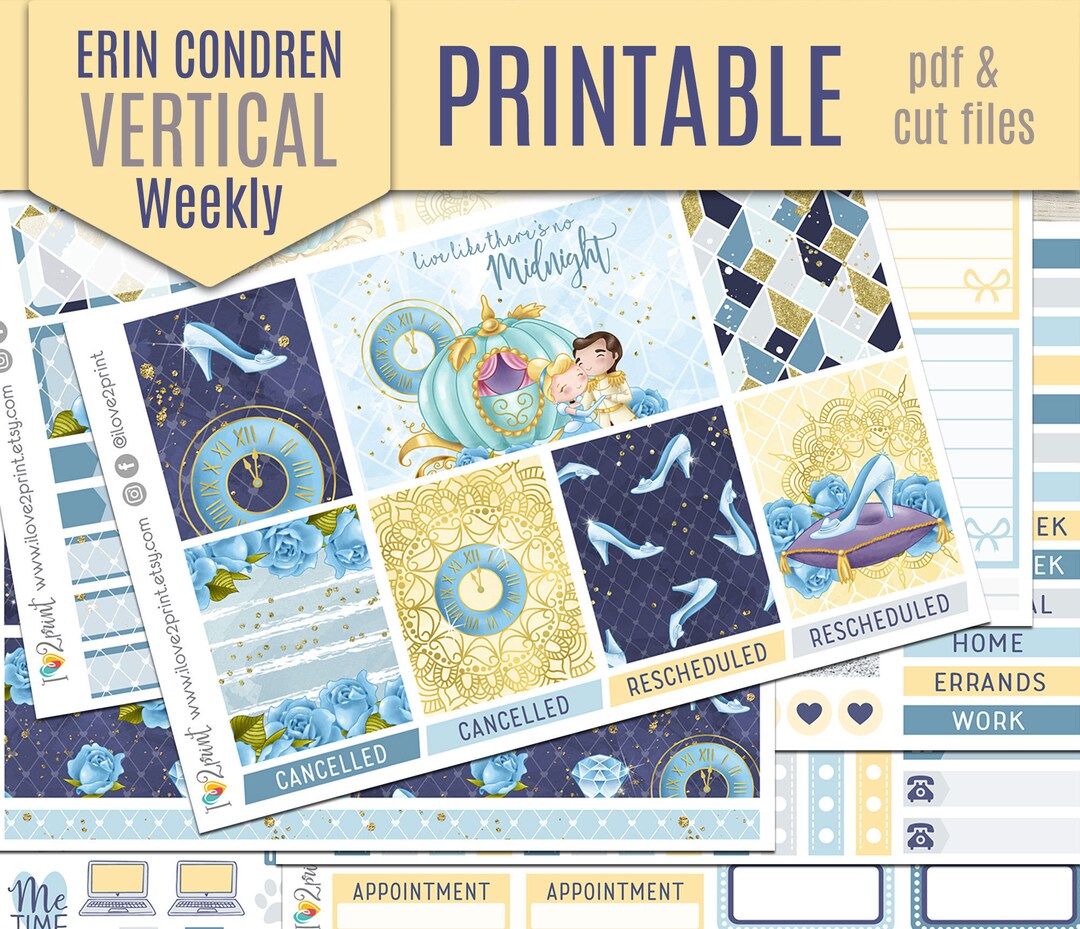 New Year Princess Weekly Printable Planner Stickers Cinderella ...