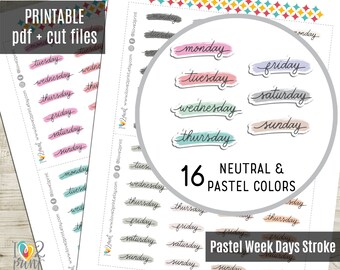 Days of the Week / Digital Word Art / Photoshop Brushes / - Etsy