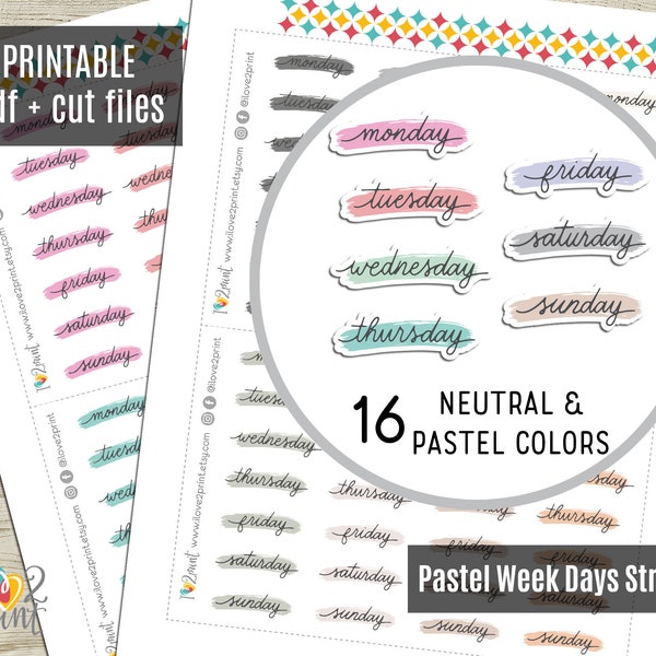 Days of the Week Printable - Etsy