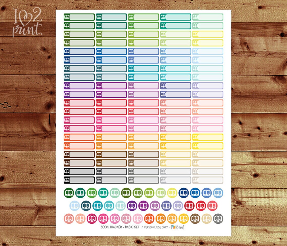 Book Tracker Printable Planner Stickers Erin Condren Planner - Etsy