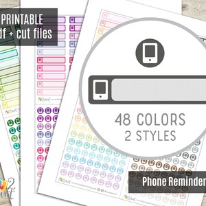 Phone Bill Reminders Printable Planner Stickers, Pay Mobile Phone ...
